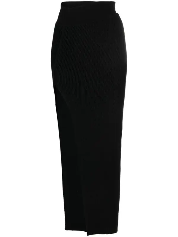 Rick Owens Side-slit Ribbed-knit Skirt