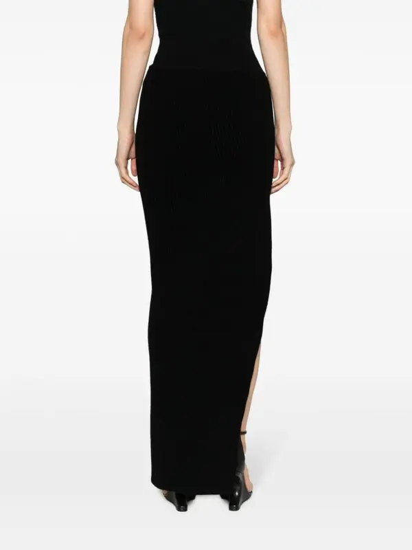 Rick Owens Side-slit Ribbed-knit Skirt