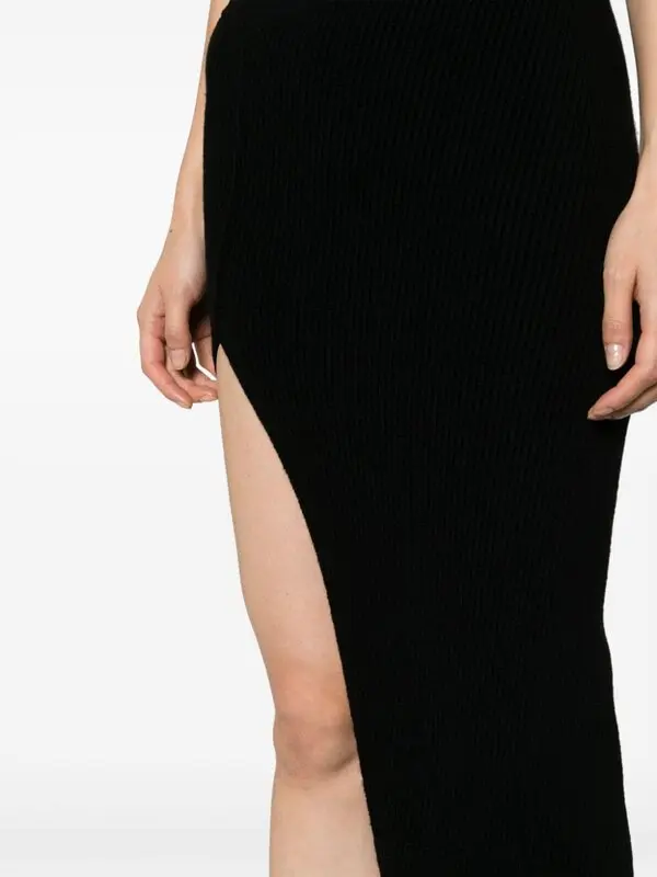 Rick Owens Side-slit Ribbed-knit Skirt