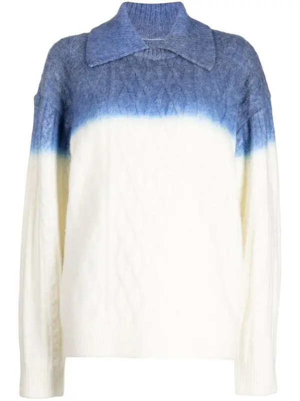 ADER ERROR Rowy Garment-dyed Knitted Jumper - Blue