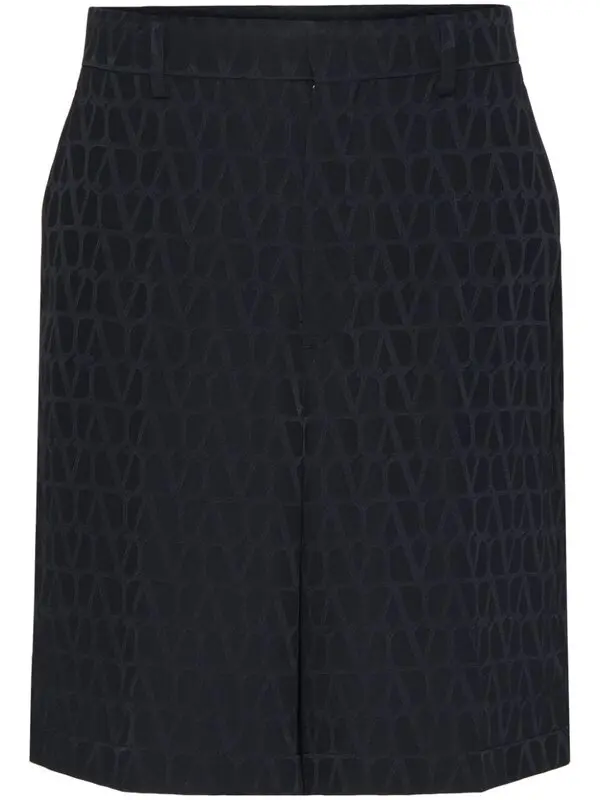 Valentino Garavani Toile Iconographe Silk Bermuda Shorts - Black