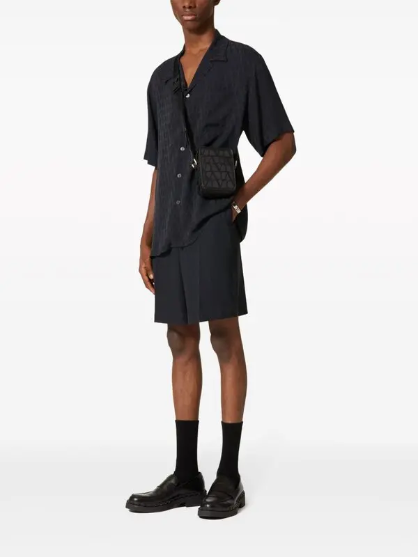 Valentino Garavani Toile Iconographe Silk Bermuda Shorts - Black