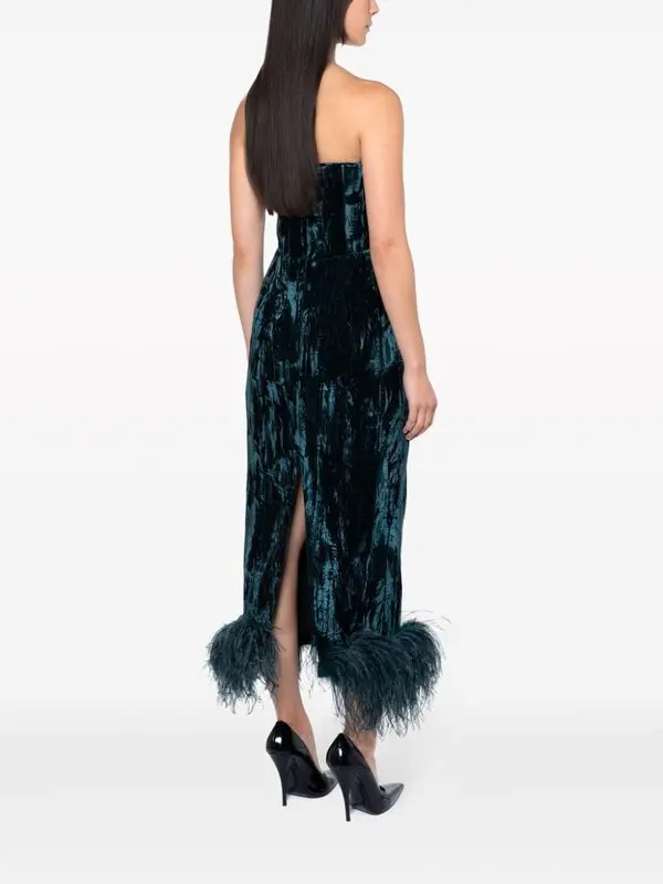 16Arlington Minelli Feather-trimmed Midi Dress