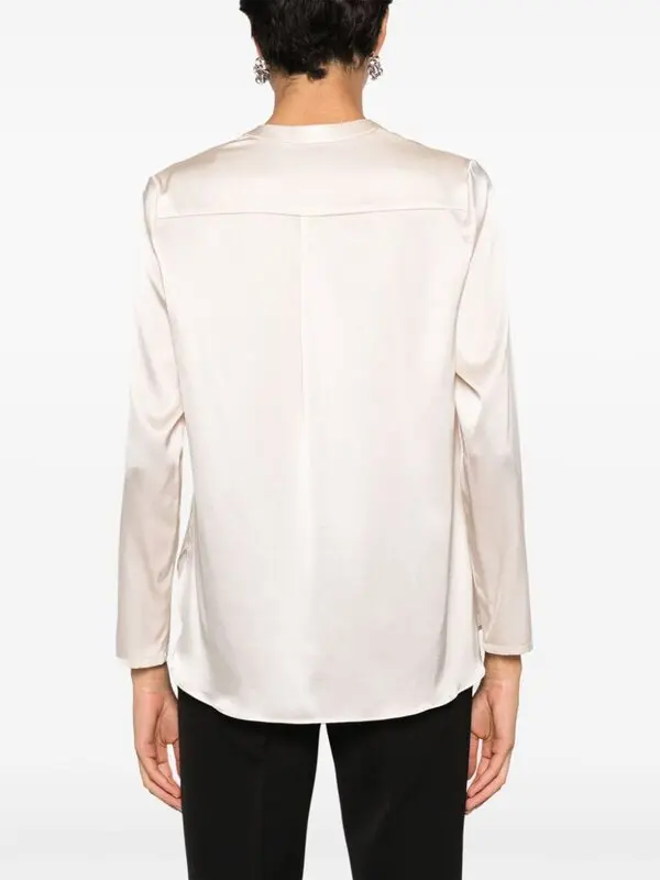 BLANCA VITA V-neck Silk Blouse
