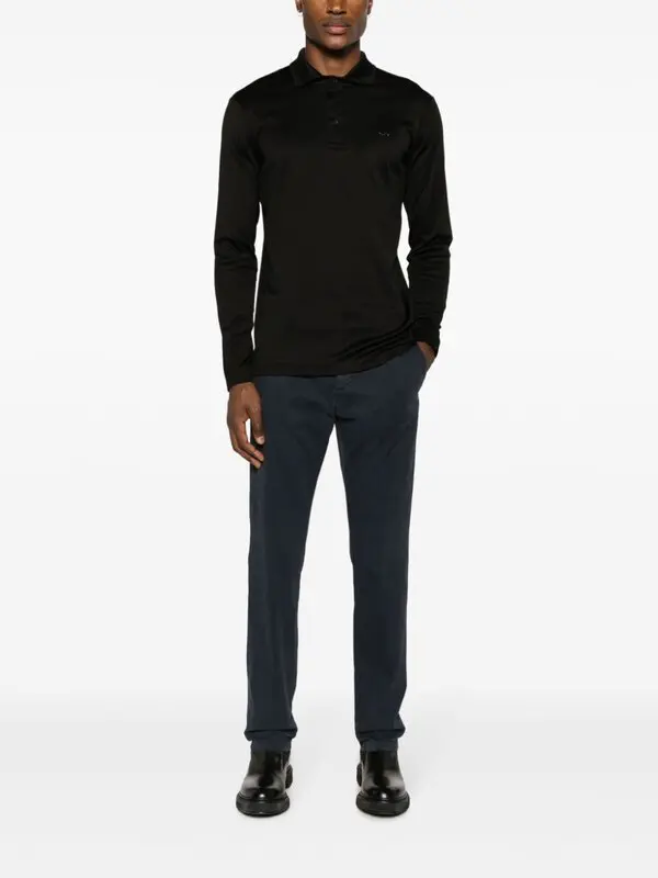 Paul & Shark Logo-plaque Cotton Polo Shirt - Black