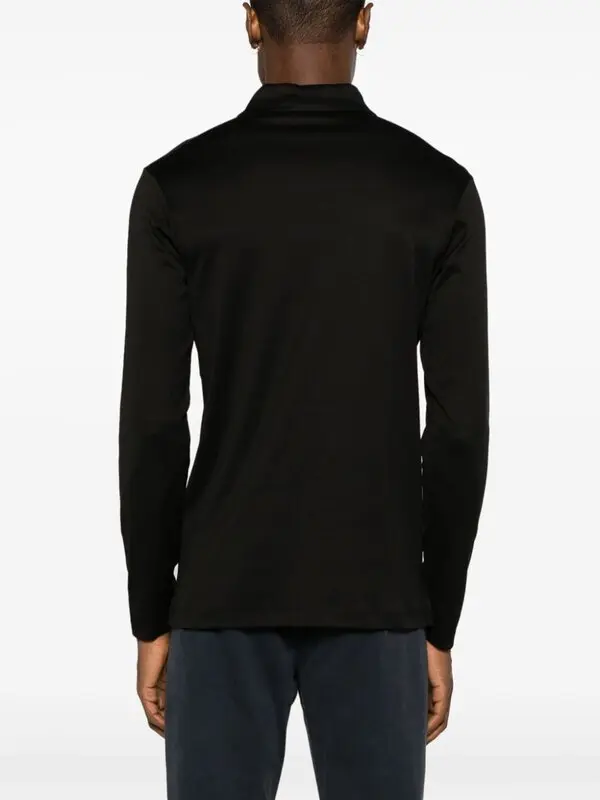 Paul & Shark Logo-plaque Cotton Polo Shirt - Black