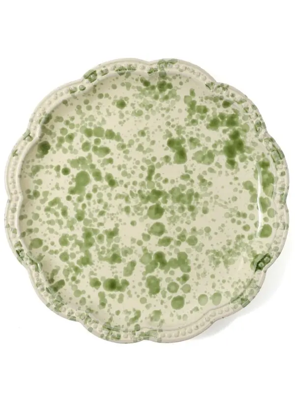 CABANA Speckled Ceramic Dinner Plate - Green