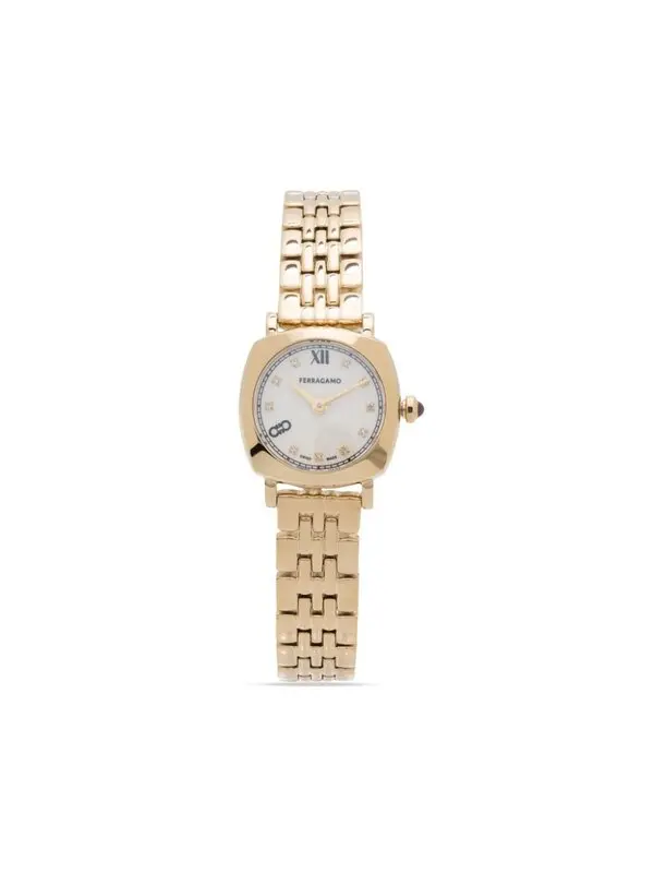 Ferragamo Soft Square Bracelet Watch - White | Editorialist display picture 3