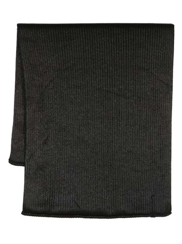 JULIUS Ribbed Circular-design Scarf - Black