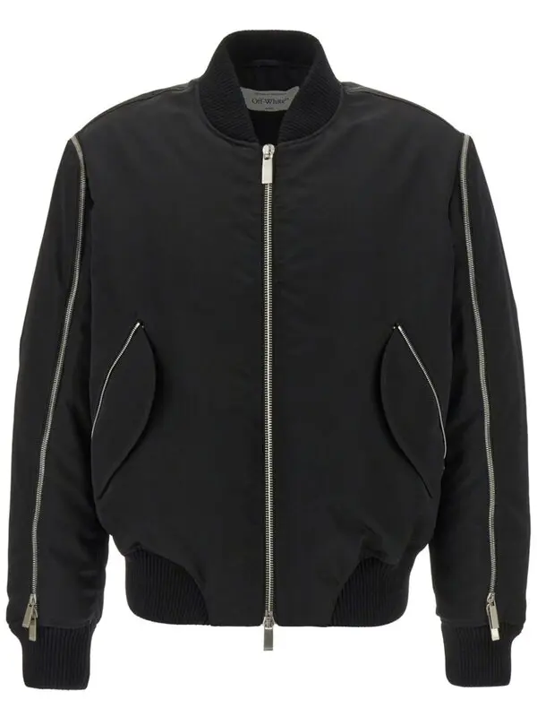 Off-White Zip-up Bomber Jacket - Black