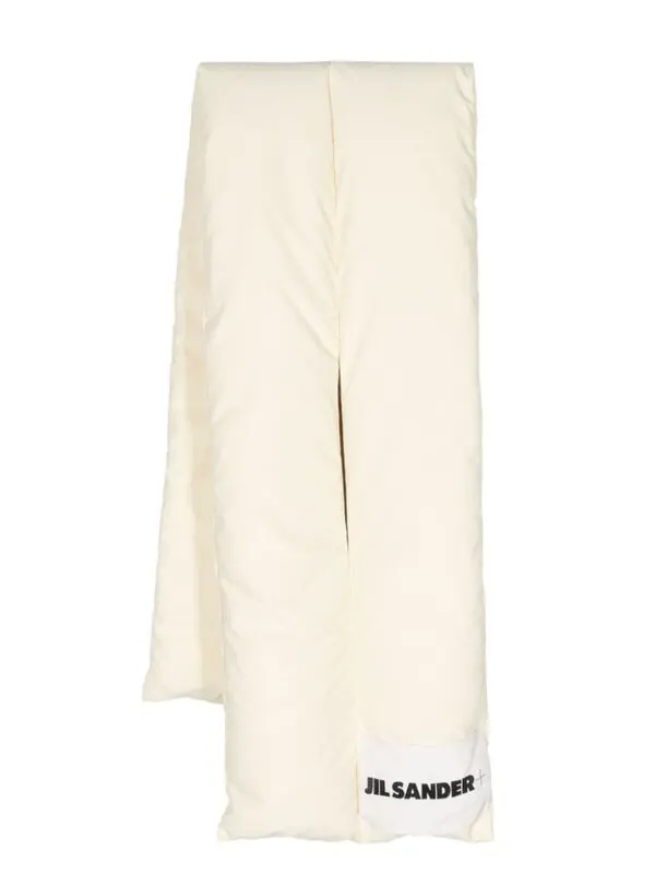 JIL SANDER Logo-patch Padded Scarf - White