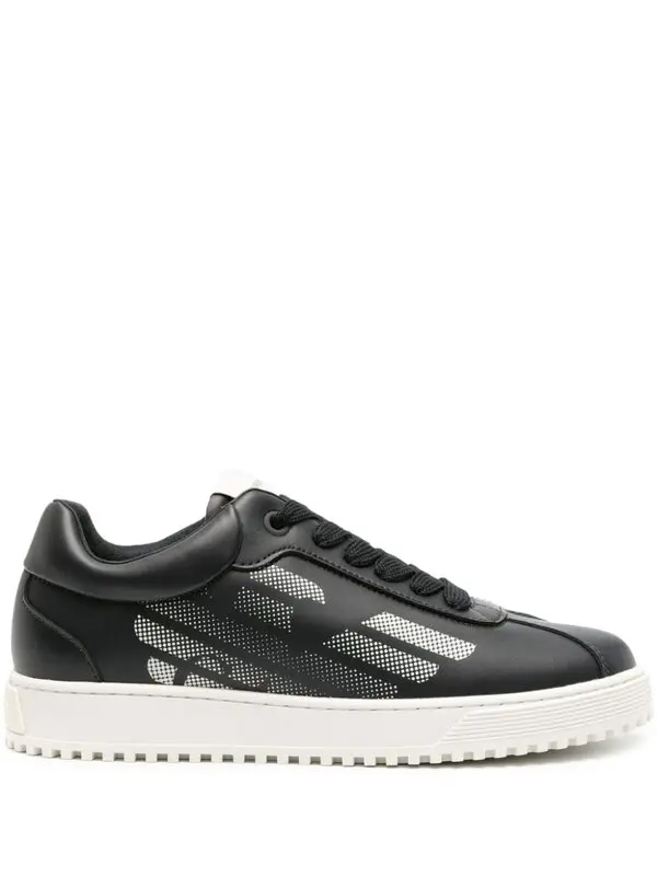 Emporio Armani Eagle-print Leather Sneakers