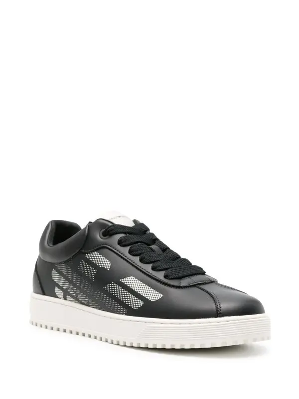 Emporio Armani Eagle-print Leather Sneakers