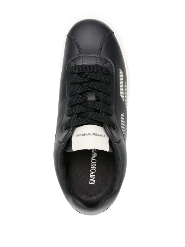Emporio Armani Eagle-print Leather Sneakers