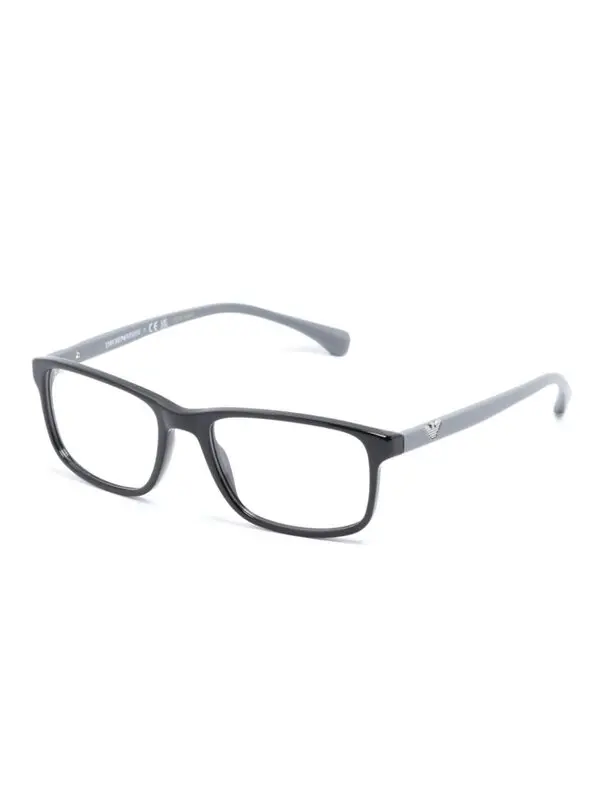 Emporio Armani Rectangle-frame Glasses - Black