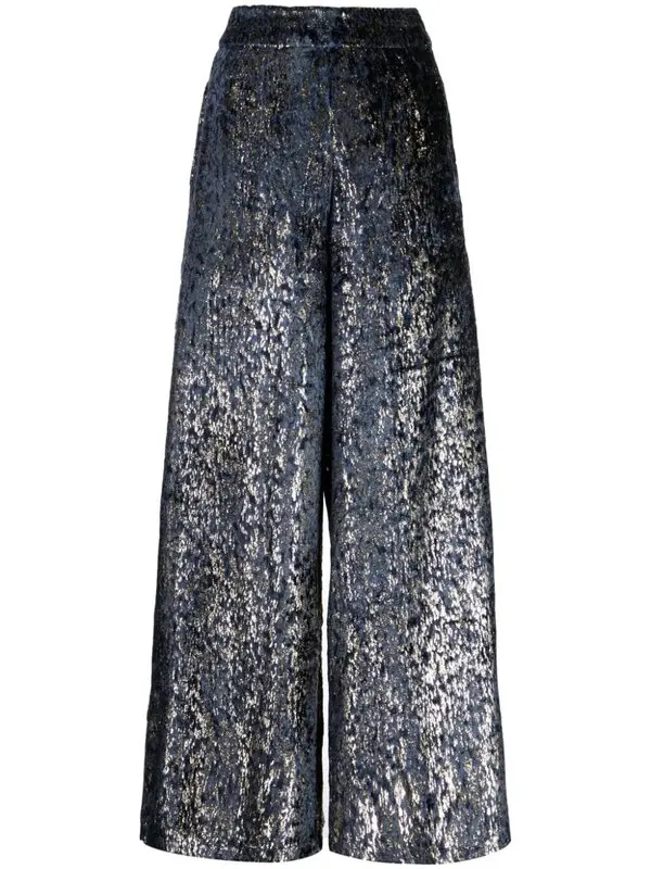 Biyan Full-jacquard Palazzo Trousers