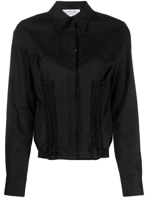 MARINE SERRE Regenerated Household Corset Shirt - Black