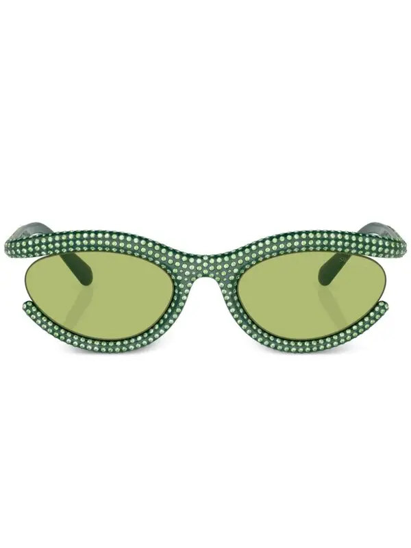 SWAROVSKI Cut-out Oval Sunglasses - Green
