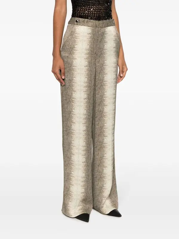 TWINSET Lizard-skin Effect Satin Trousers