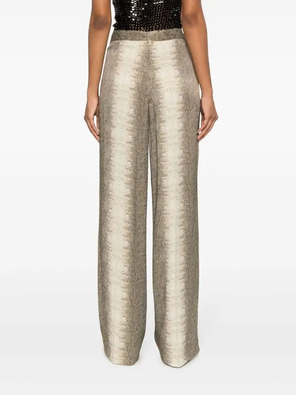 TWINSET Lizard-skin Effect Satin Trousers