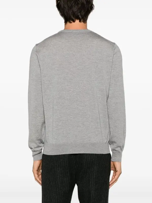 BOSS Fine-knit Virgin Wool Jumper - Grey
