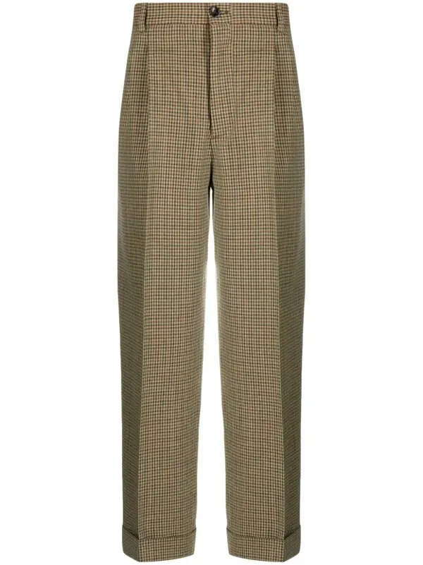 Gucci Check-pattern Pleated Trousers