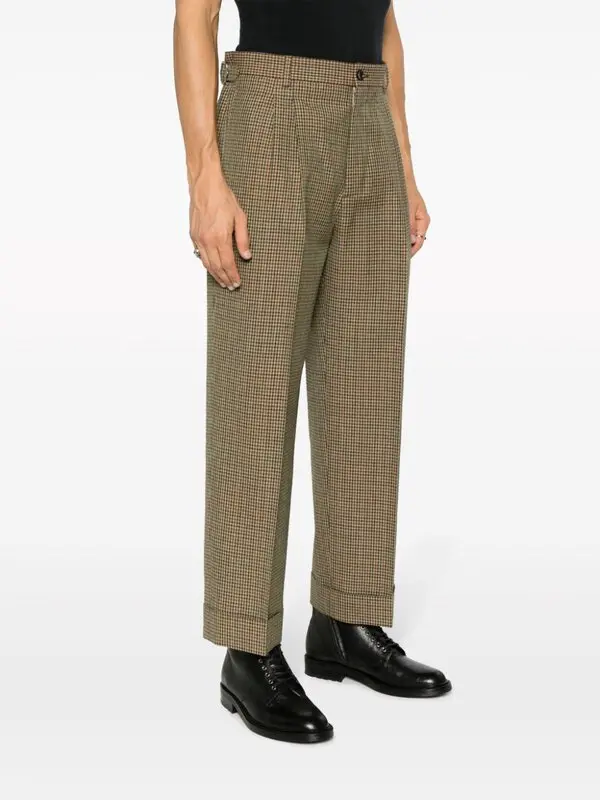 Gucci Check-pattern Pleated Trousers