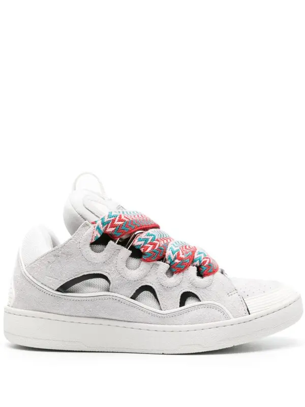 LANVIN Curb Panelled Sneakers - Grey