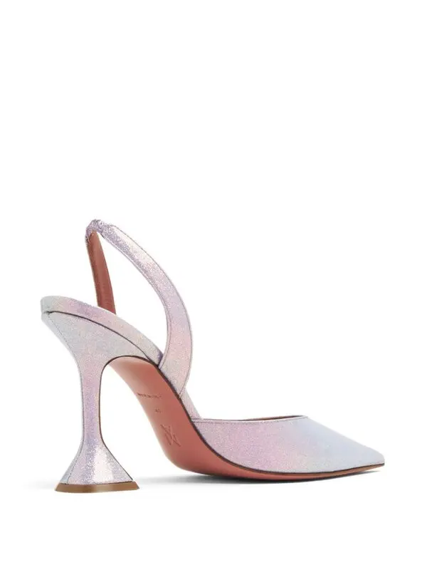 Amina Muaddi Holli 95mm Leather Slingback Pumps
