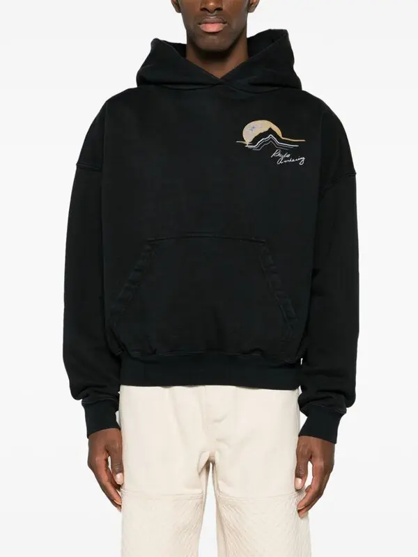 Rhude Graphic-print Cotton Hoodie - Black