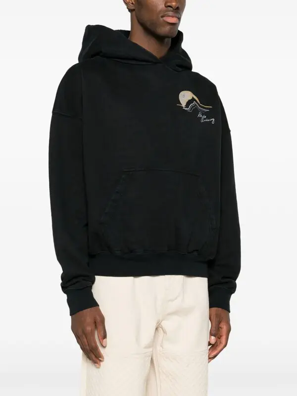 Rhude Graphic-print Cotton Hoodie - Black