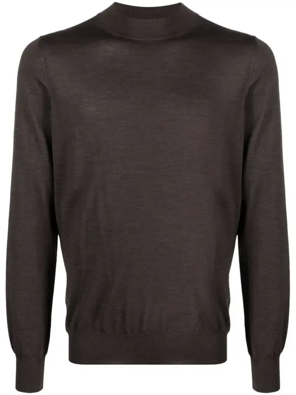 BARBA NAPOLI High-neck Jumper - Brown