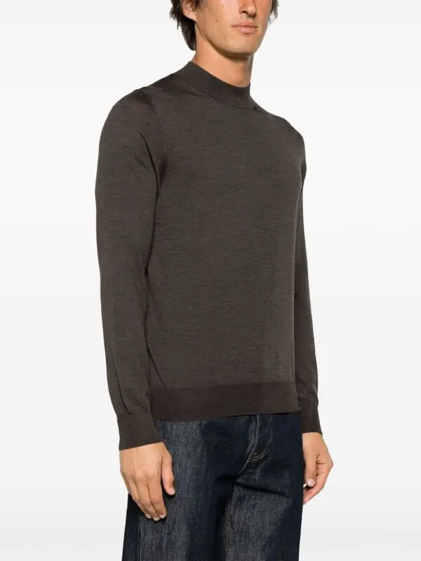 BARBA NAPOLI High-neck Jumper - Brown