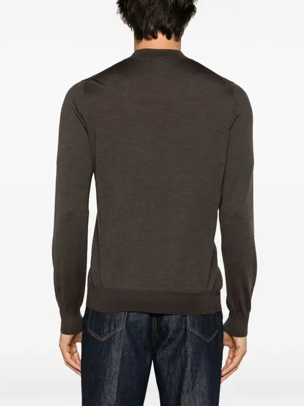 BARBA NAPOLI High-neck Jumper - Brown