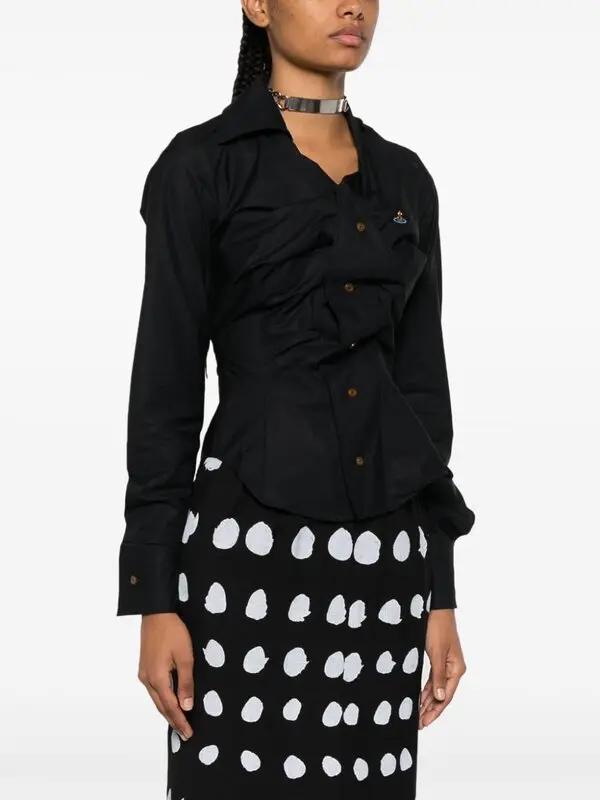 VIVIENNE WESTWOOD Drunken Cotton Shirt - Black