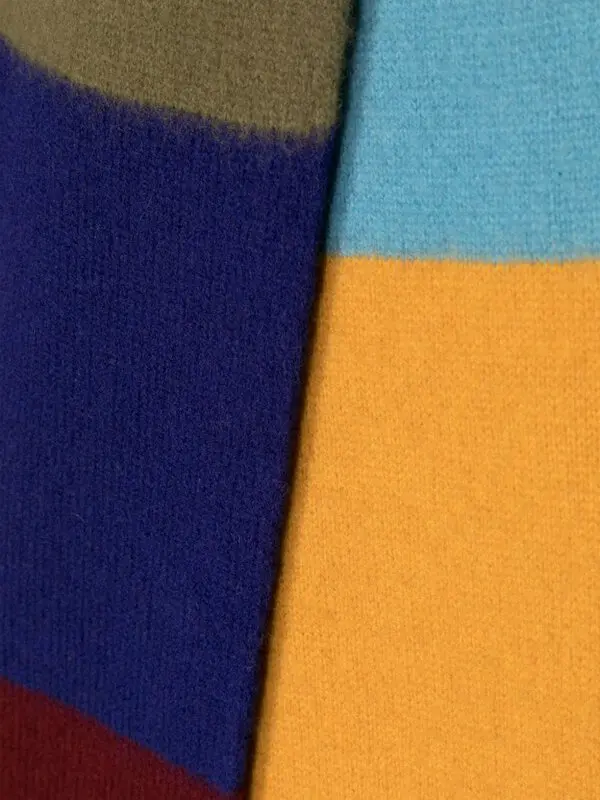 Pringle Of Scotland Striped Lambs Wool Scarf