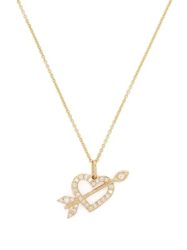 SYDNEY EVAN 14kt Yellow Diamond Heart Pendant Necklace - Gold