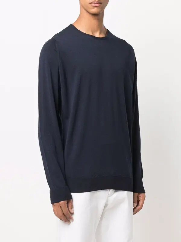 John Smedley Marcus Crew-neck Knitted Jumper - Blue