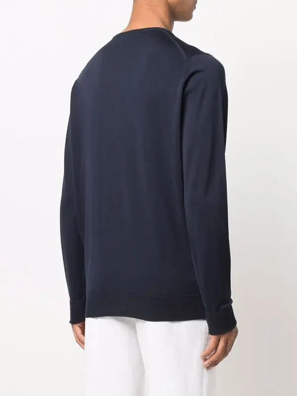 John Smedley Marcus Crew-neck Knitted Jumper - Blue