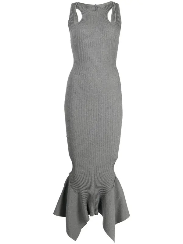 ANDREĀDAMO Cut-out Ribbed Midi Dress