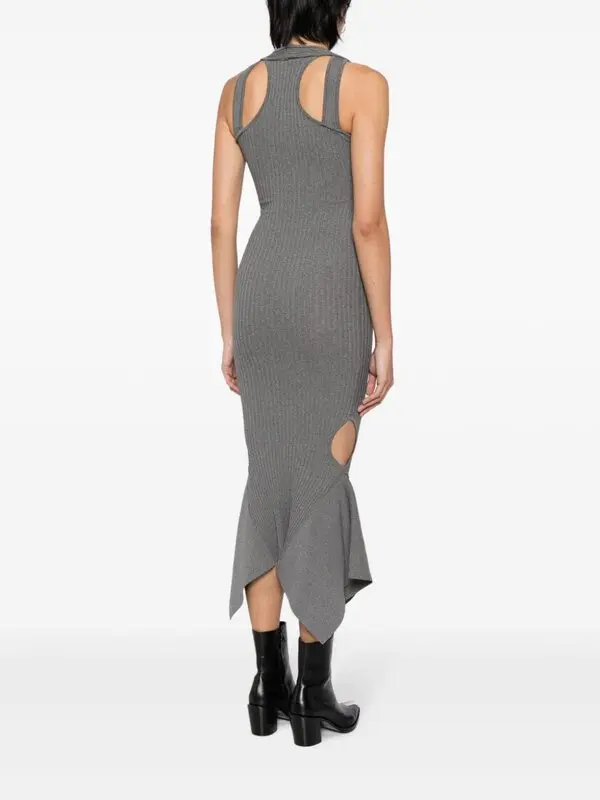 ANDREĀDAMO Cut-out Ribbed Midi Dress