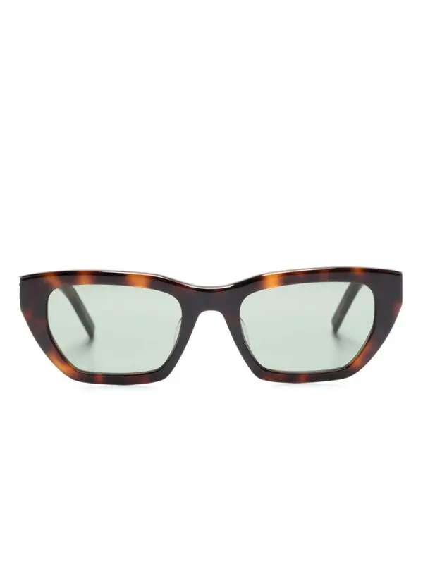 Saint Laurent Logo Cat-eye Sunglasses - Brown