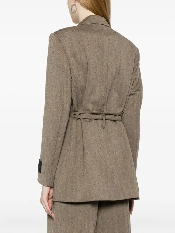 Alexander Wang Herringbone Wrap Wool Blazer