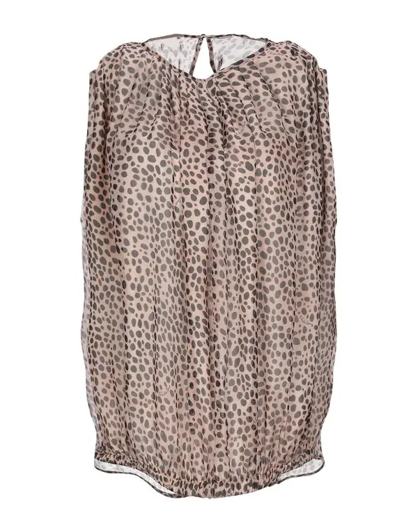 L' AUTRE CHOSE Silk Animal Print Top - Sand