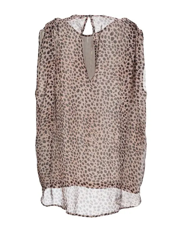 L' AUTRE CHOSE Silk Animal Print Top - Sand