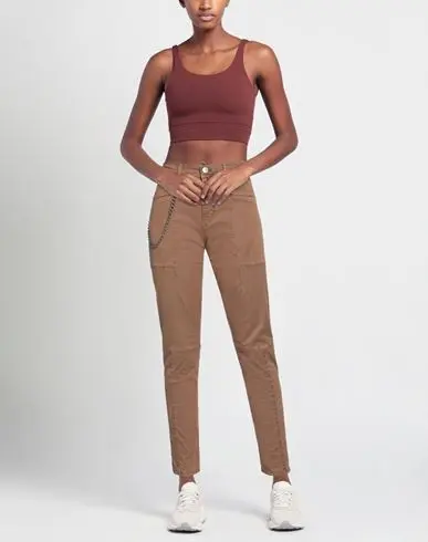 High Tapered Gabardine Pants - Brown