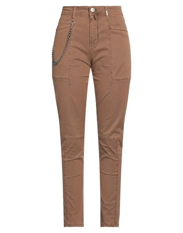 High Tapered Gabardine Pants - Brown