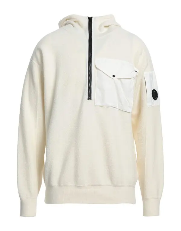 C.P. COMPANY Half-zip Sweater - White
