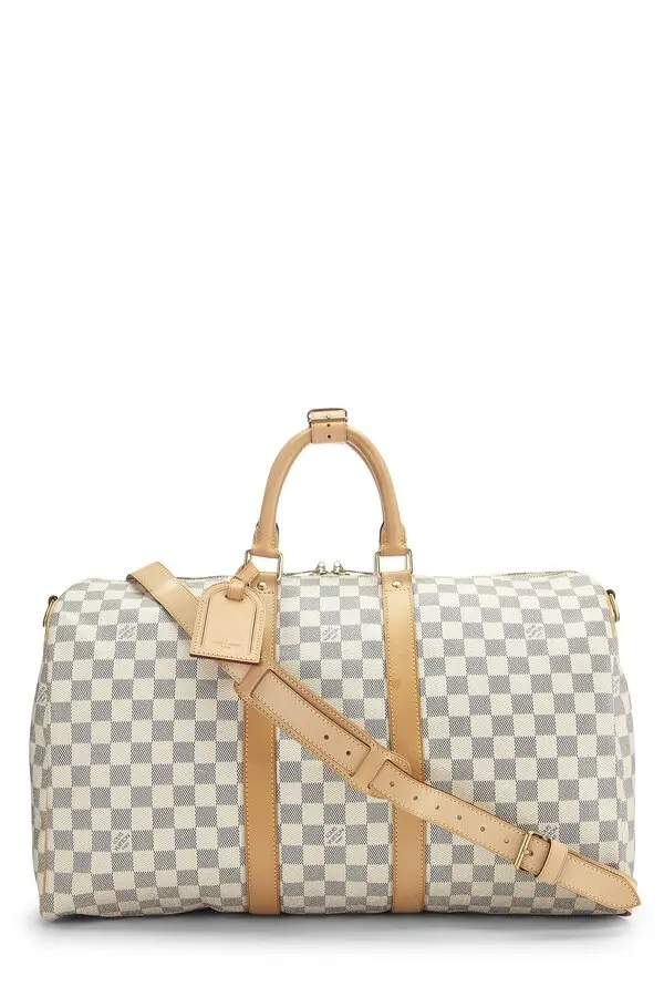 LOUIS VUITTON Damier Azur Keepall Bandouliere 45 - White