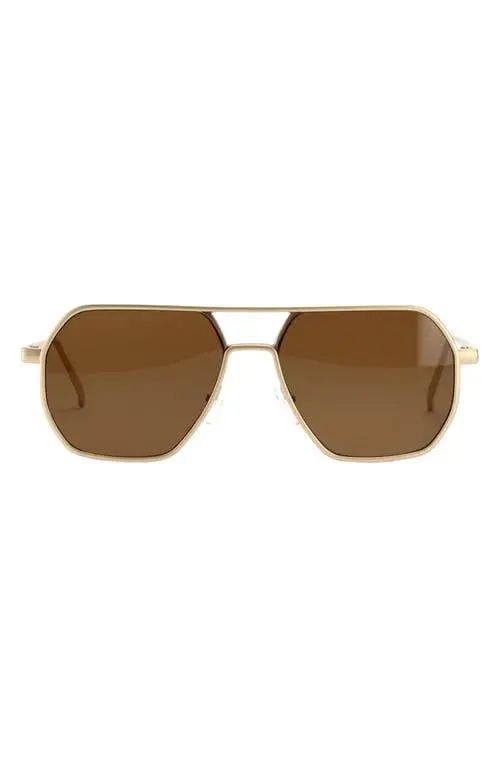 FIFTH & NINTH Nola Aviator Sunglasses - Brown/gold